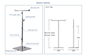 Lilladisplay-Double sides T shape bag display stand BDR07