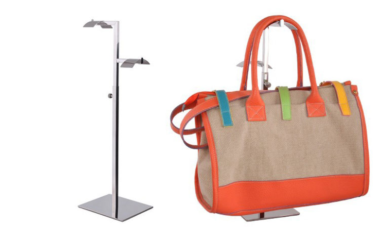 Lilladisplay- Chrome Double sides adjustable handbag display stand rack ...