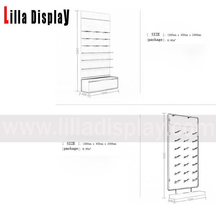 Lilladisplay 2020 new design wall mounted shoes display shelf shoeshelf01