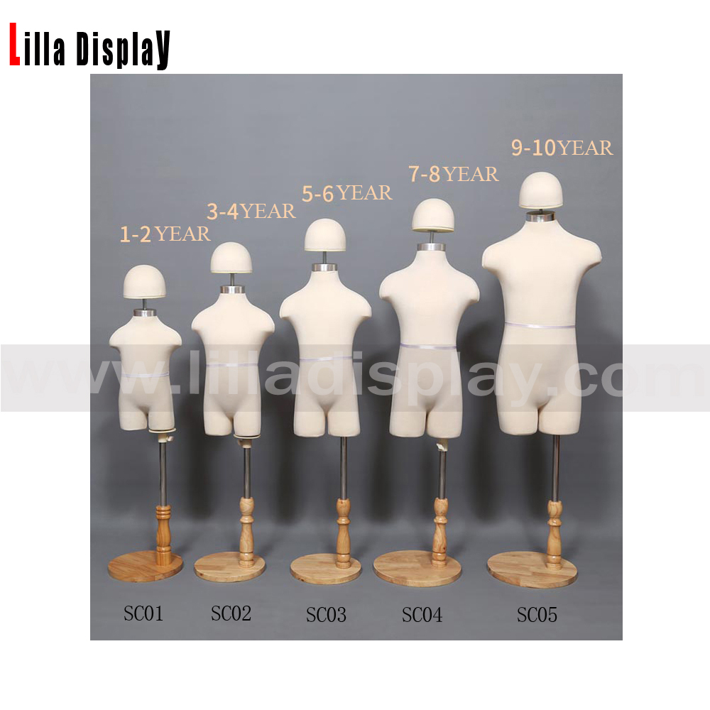 Lilladisplay 65cm height child mannequin dress form with wooden base SC 04