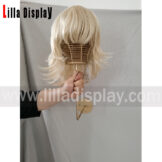 gold color wall mounted metal wigs display mannequin head WWS01