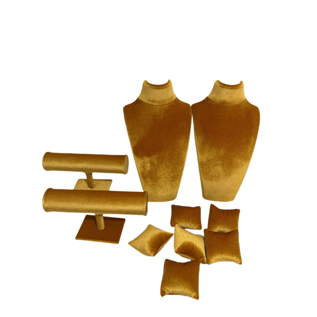 Necklace Display Jewelry Display Gold Base Velvet Female Mannequin Bust ...